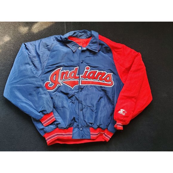STARTER | Jackets & Coats | Vintage Cleveland Indians Authentic Starter Snap Button Lined Coat ...